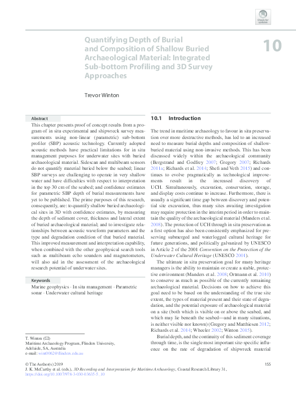 (PDF) Quantifying Depth of Burial and Composition of Shallow Buried Archaeological Material ...