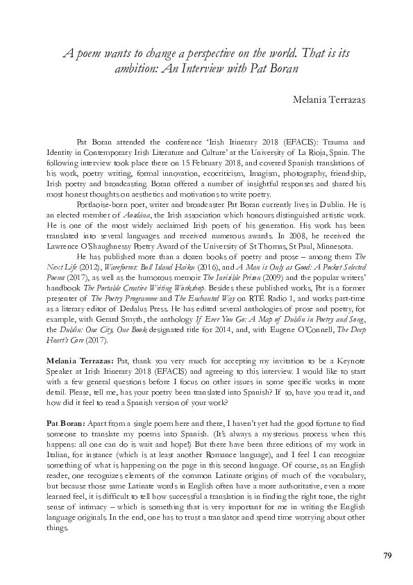 (PDF) A poem wants to change a perspective on the world. That is its ...