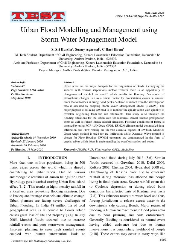 (PDF) Urban Flood Modelling and Management using Storm Water Management ...