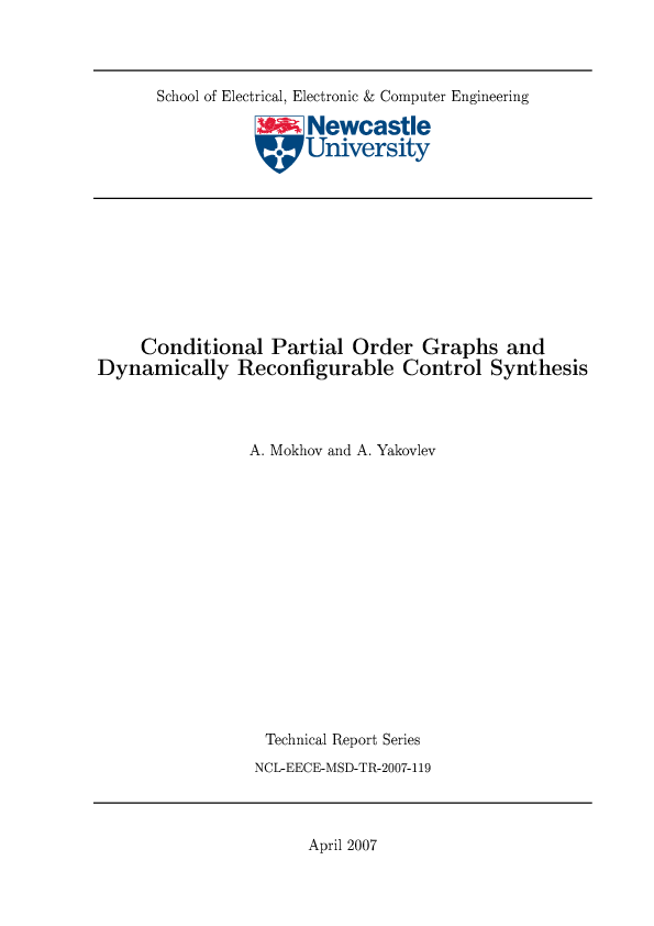 Pdf Conditional Partial Order Graphs And Dynamically Reconfigurable