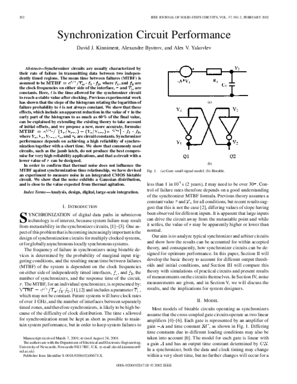 (PDF) Synchronization circuit performance