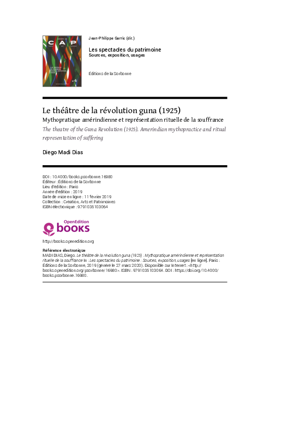 (PDF) Le théâtre de la révolution guna (1925) - mythopratique ...