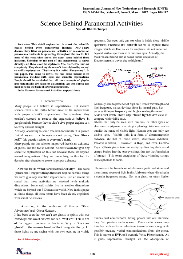 (PDF) Science Behind Paranormal Activities