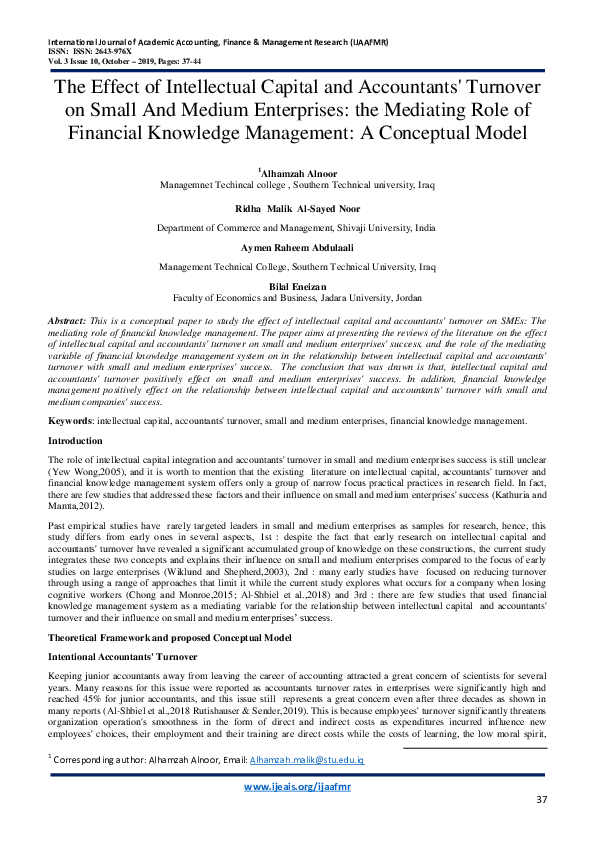 (PDF) The Effect of Intellectual Capital and Accountants' Turnover on Small And Medium ...