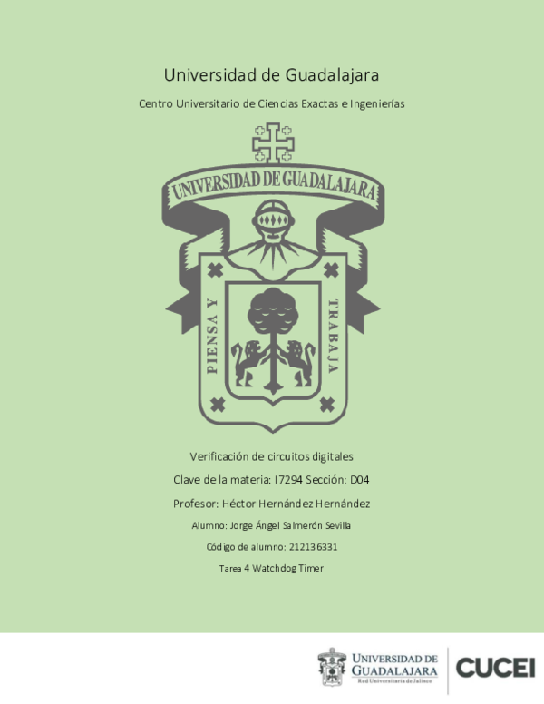 (PDF) Watchdog Timer Verilog Verificación de circuitos digitales