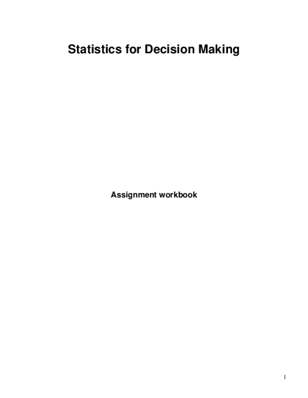 (PDF) Problem set for assignments in statistics