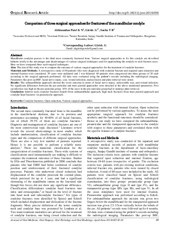 (PDF) Comparison of three surgical approaches for fractures of the ...