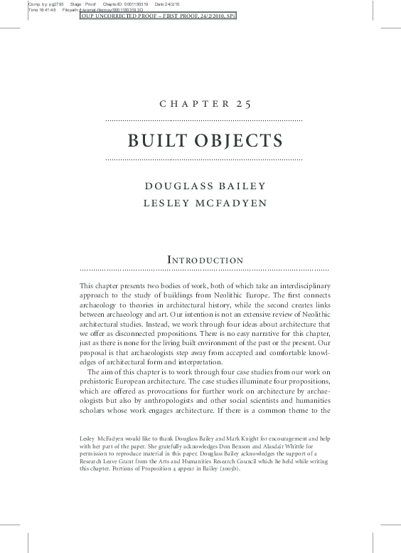 (PDF) Built Objects