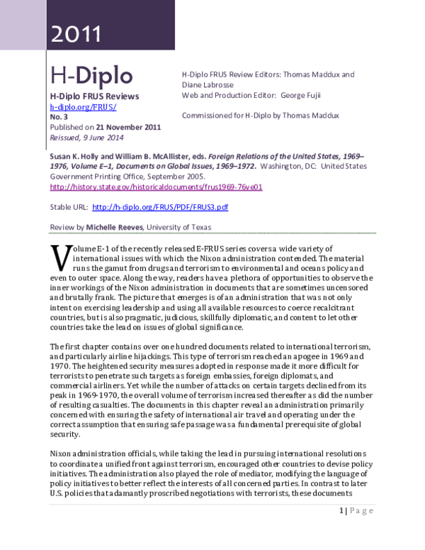 (PDF) Foreign Relations of the United States (FRUS) Vol. E-1