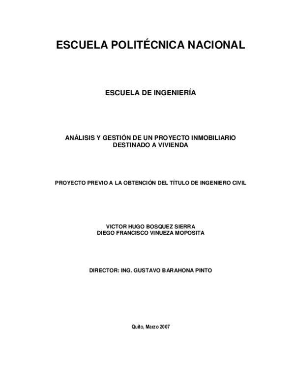 (PDF) ESCUELA POLITÉCNICA NACIONAL ESCUELA DE INGENIERÍA ANÁLISIS Y ...