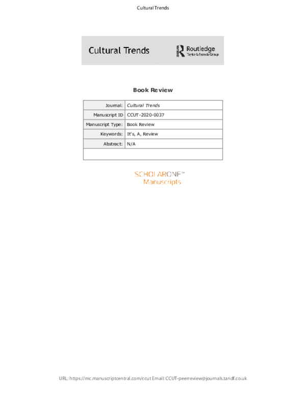 (PDF) Cultural Trends