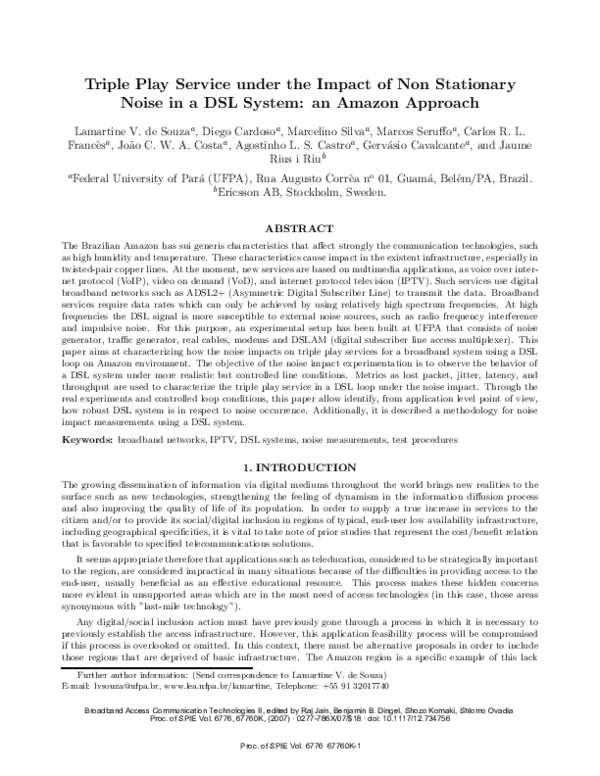 (PDF) Triple play service under the impact of nonstationary noise in a ...