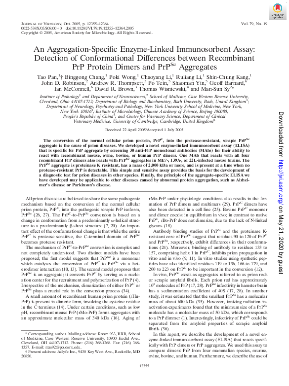 (PDF) An Aggregation-Specific Enzyme-Linked Immunosorbent Assay ...