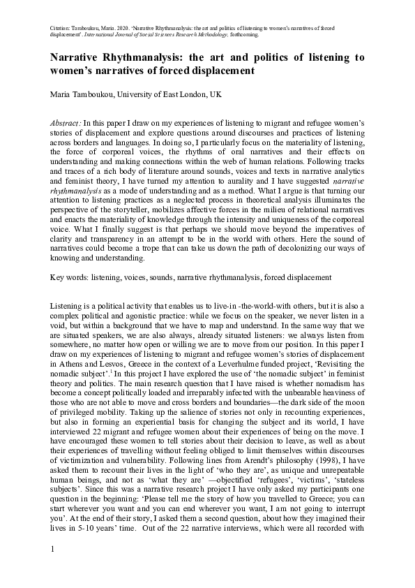 (DOC) Narrative rhythmanalysis