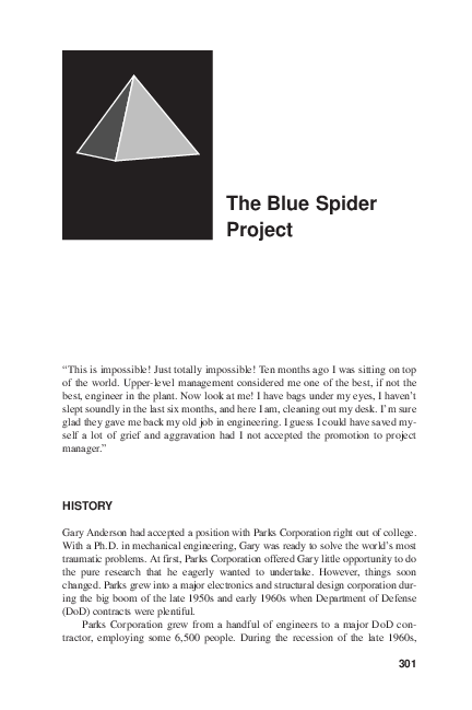 (PDF) The Blue Spider Project