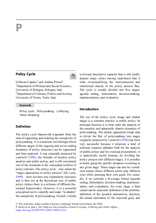 (PDF) Policy Cycle