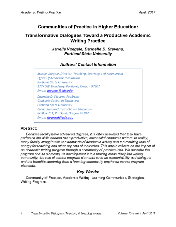 (PDF) Academic Writing Practice