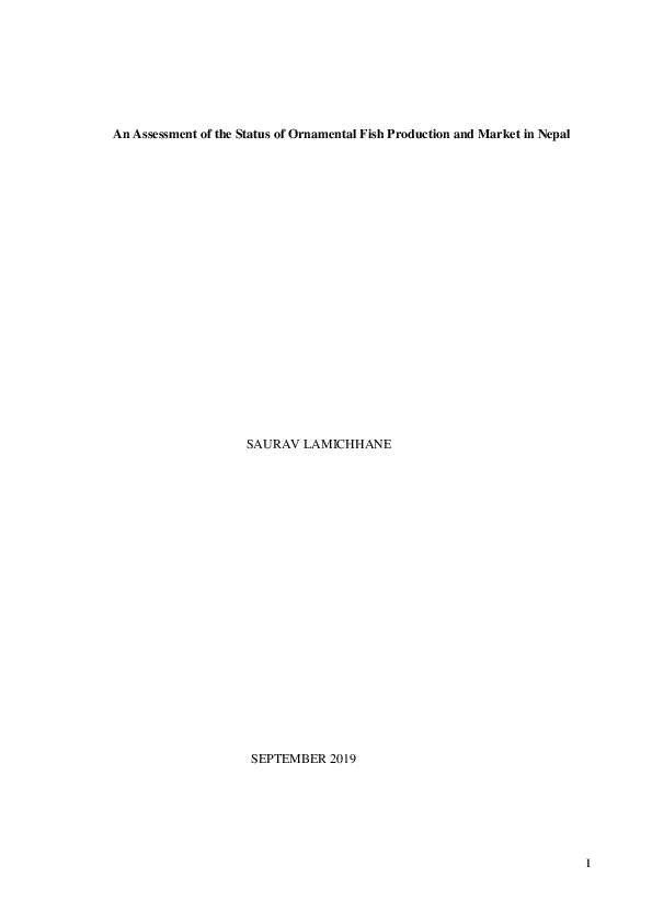 (PDF) Ornamental Fish proposal introduction part