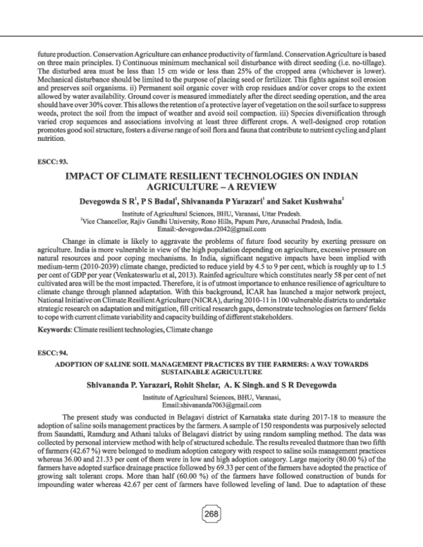 (PDF) IMPACT OF CLIMATE RESILIENT TECHNOLOGIES ON INDIAN AGRICULTURE ...