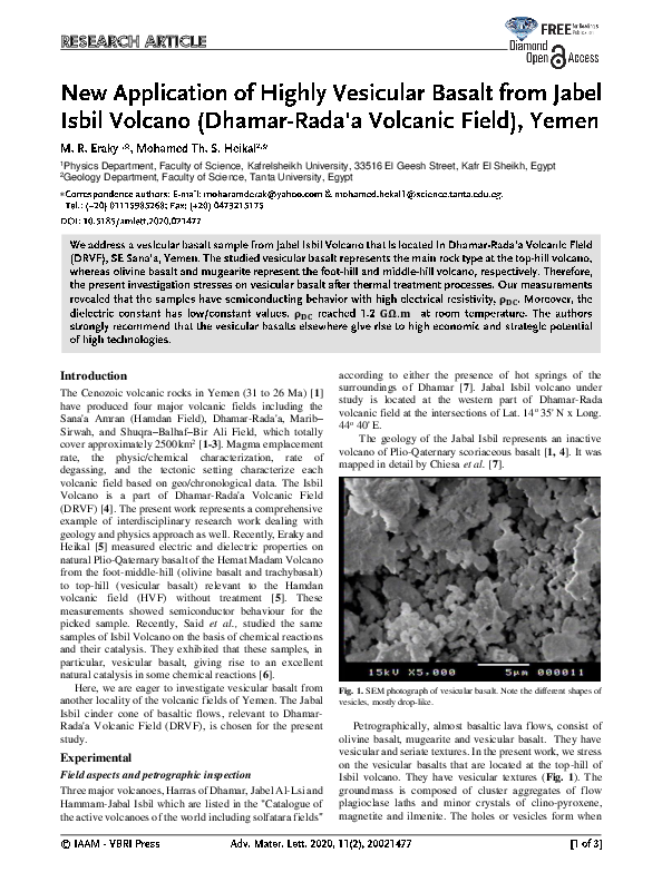 (PDF) Adv. Materials Letters research