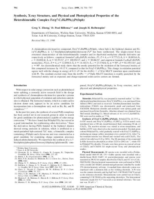 (PDF) Synthesis, X-ray Structure, and Physical and Photophysical ...