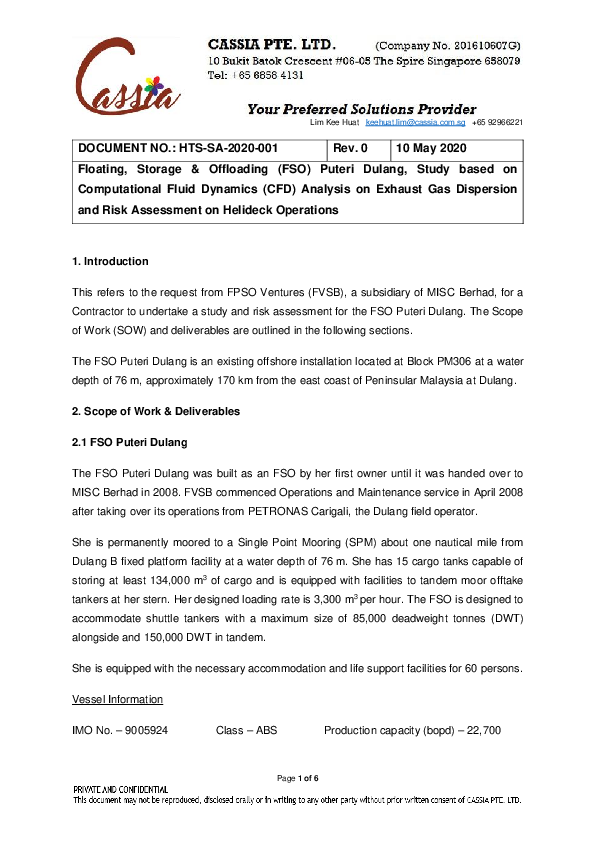 (PDF) Floating, Storage & Offloading (FSO) Puteri Dulang, Study based ...