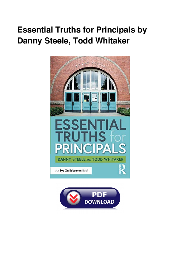 (PDF) Essential Truths for Principals