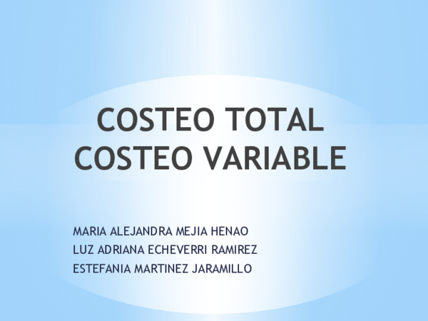 (PPT) COSTEO TOTAL Y VARIABLE