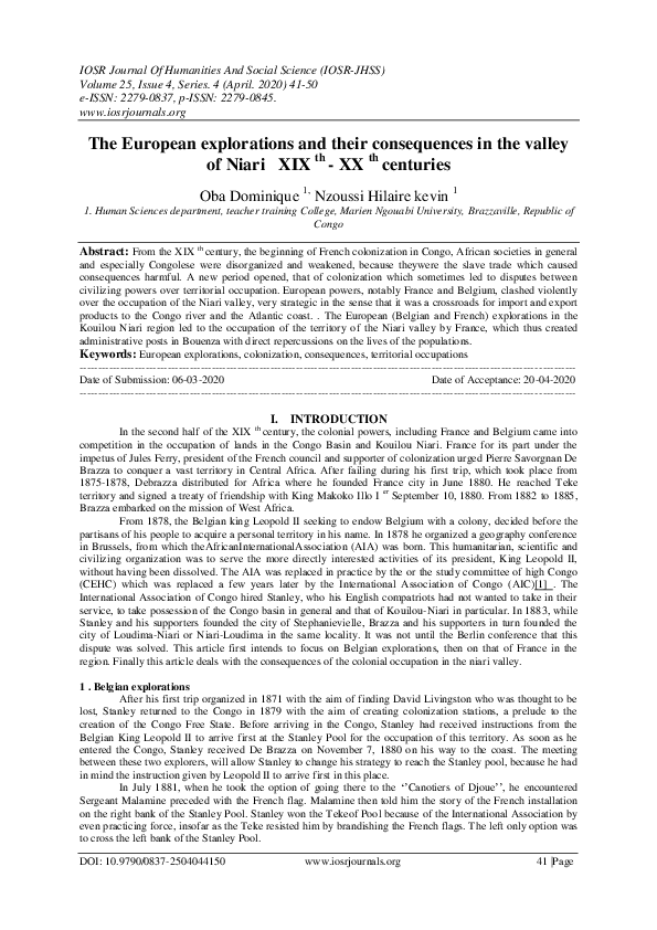 (PDF) The European explorations and their consequences in the valley of ...