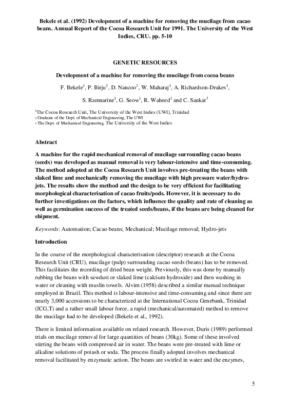 (PDF) Bekele et al 1992 Development of a machine for removing the ...