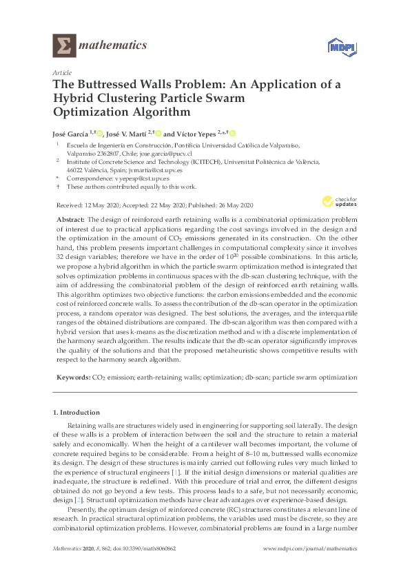 Pdf Optimizing Reinforced Earth Walls Using Hybrid Pso And Dbscan