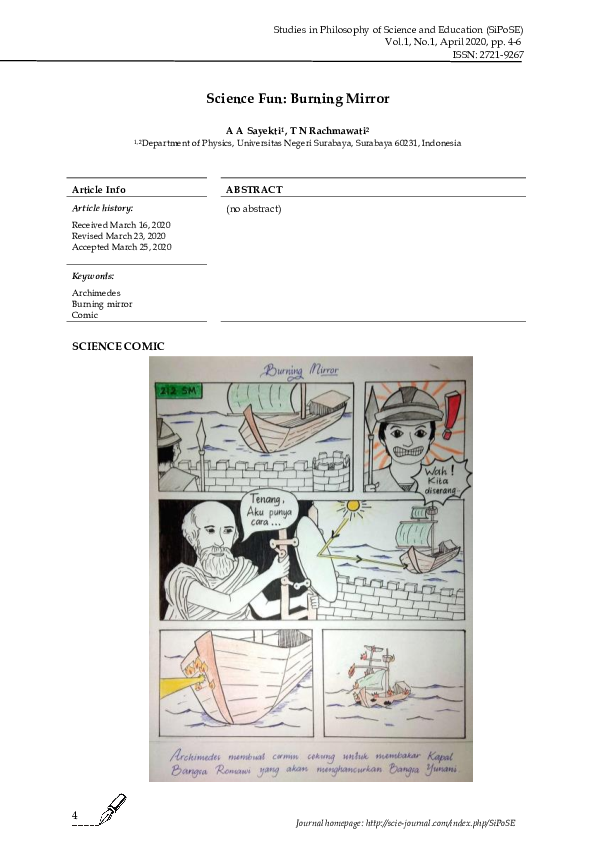 (PDF) Science Fun: Burning Mirror SCIENCE COMIC