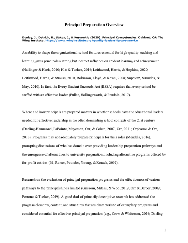 (PDF) Principal Preparation Overview (Wing Institute Original Paper)