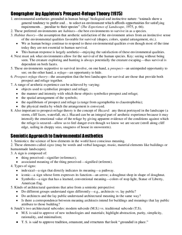 (PDF) Handout--Prospect-refuge theory & semiotics