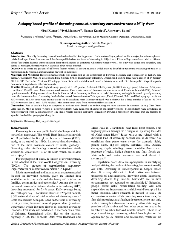 (PDF) Autopsy based profile of drowning cases at a tertiary care centre ...