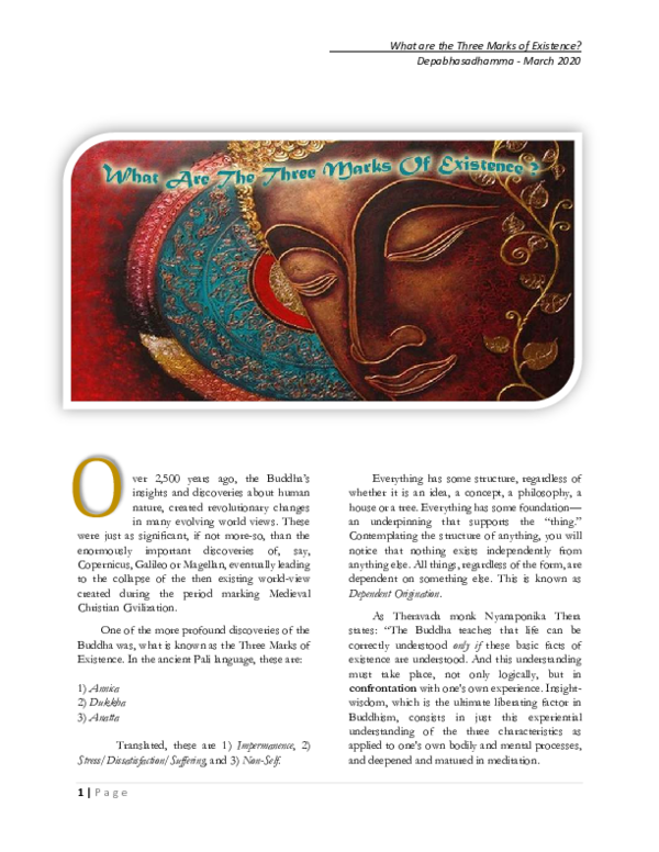 (PDF) Marks Of Existence