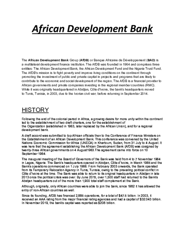(PDF) African Development Bank