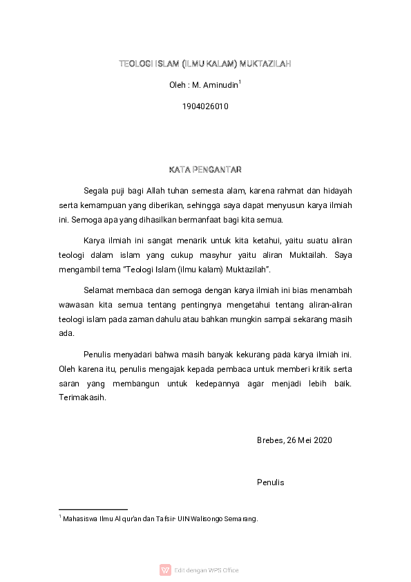 (PDF) TEOLOGI ISLAM (ILMU KALAM) MUKTAZILAH