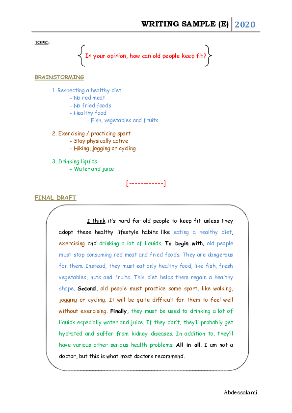 (PDF) Writing Sample E | Mubarak Abdessalami - Academia.edu