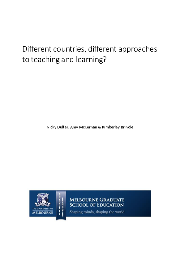 (PDF) Different countries, different approaches to teaching and learning