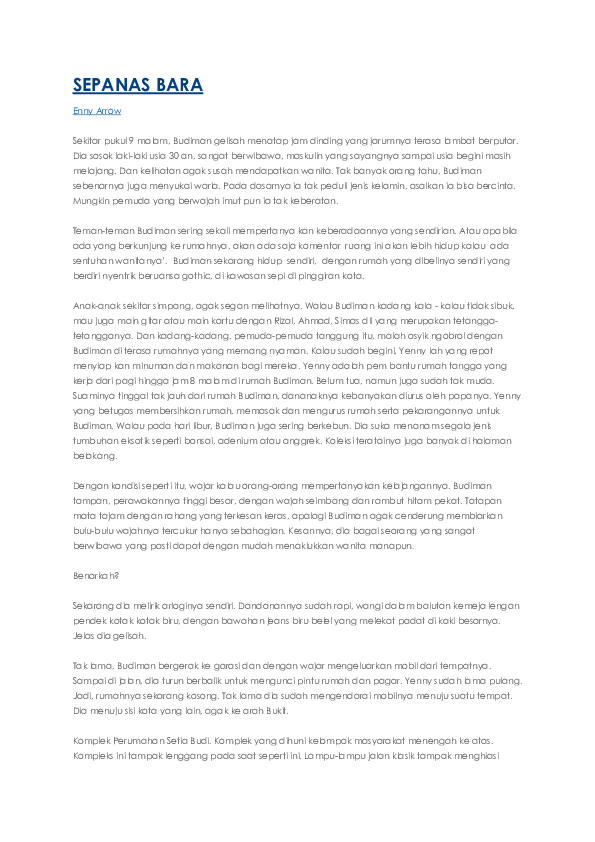 (PDF) SEPANAS BARA by Enny Arrow