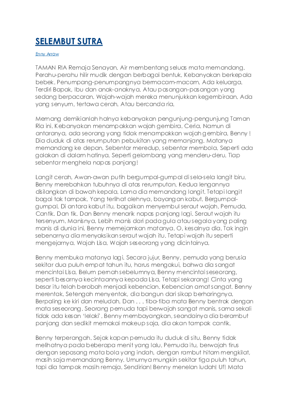 (PDF) SELEMBUT SUTRA by Enny Arrow