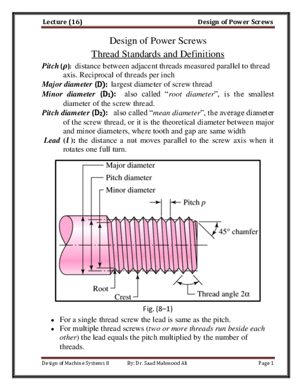 (PDF) Mechanical Design Lectures By: Dr. Saad Mahmood Ali