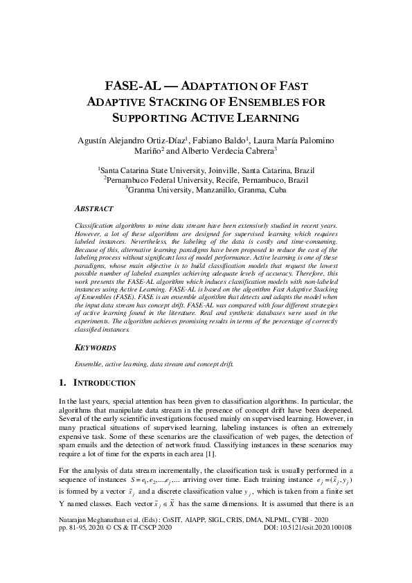 (PDF) FASE-AL -ADAPTATION OF FAST ADAPTIVE STACKING OF ENSEMBLES FOR ...