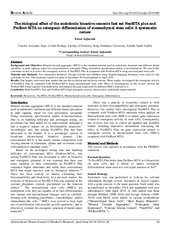 (PDF) The biological effect of the endodontic bioactive cements fast ...