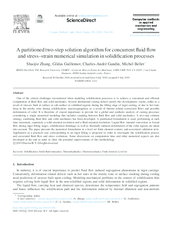 (PDF) A partitioned two-step solution algorithm for concurrent fluid flow and stress-strain ...
