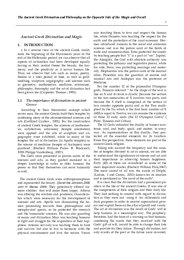 (PDF) The Ancient Greek Divination and Philosophy on the Opposite Side ...