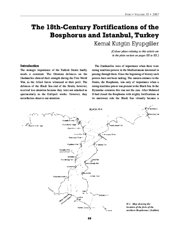 (PDF) 18th century Fortifications of the Bosphorus and Istanbul, Turkey
