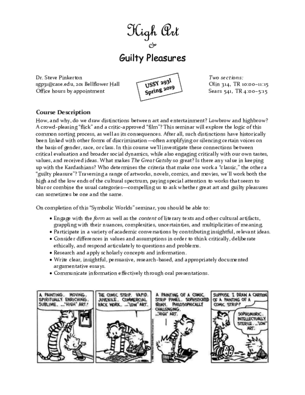 (PDF) High Art & Guilty Pleasures