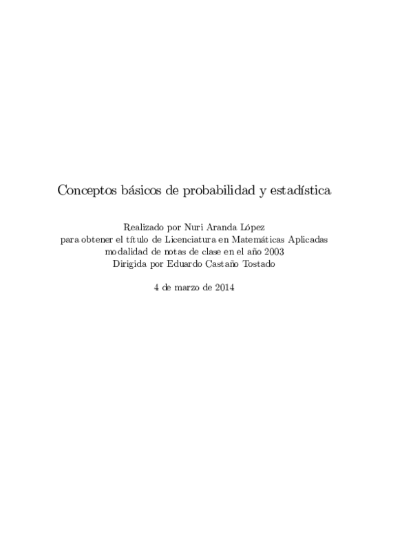 (PDF) Conceptos b·sicos de probabilidad y estadÌstica